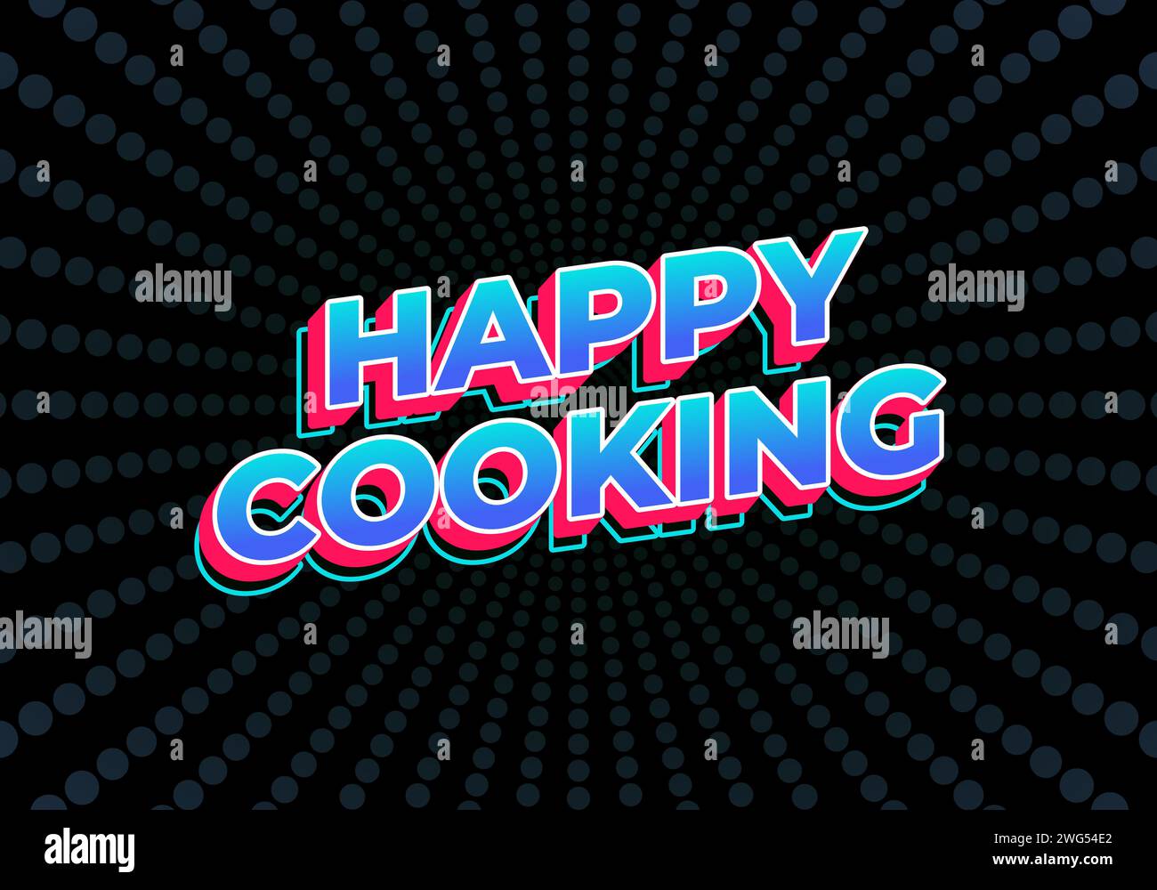 Happy cooking. Text effect design in 3D look. Eye catching color Stock ...