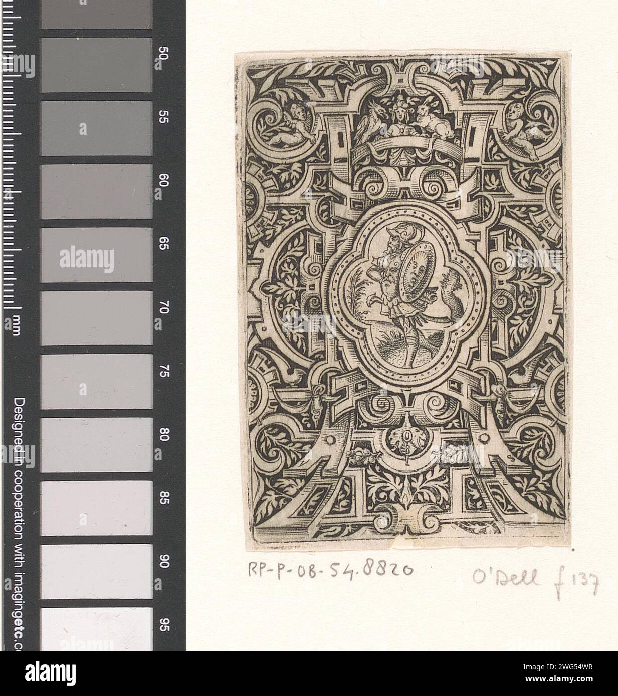 Soldier with shield in a rolling work frame, Virgilius Solis, 1524 ...