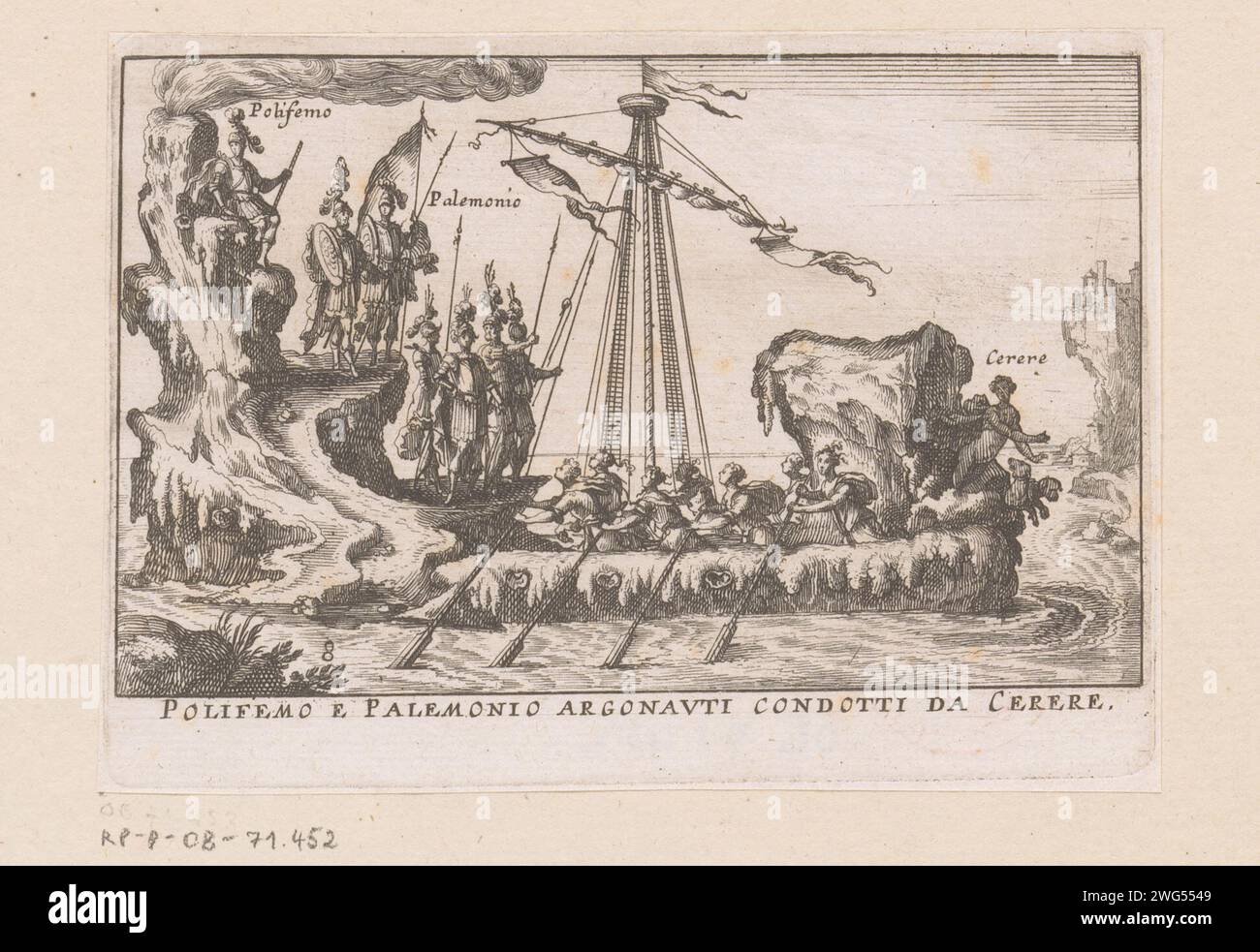 Ship made of volcanic rock with ceres and argonauts, anonymous, after ...