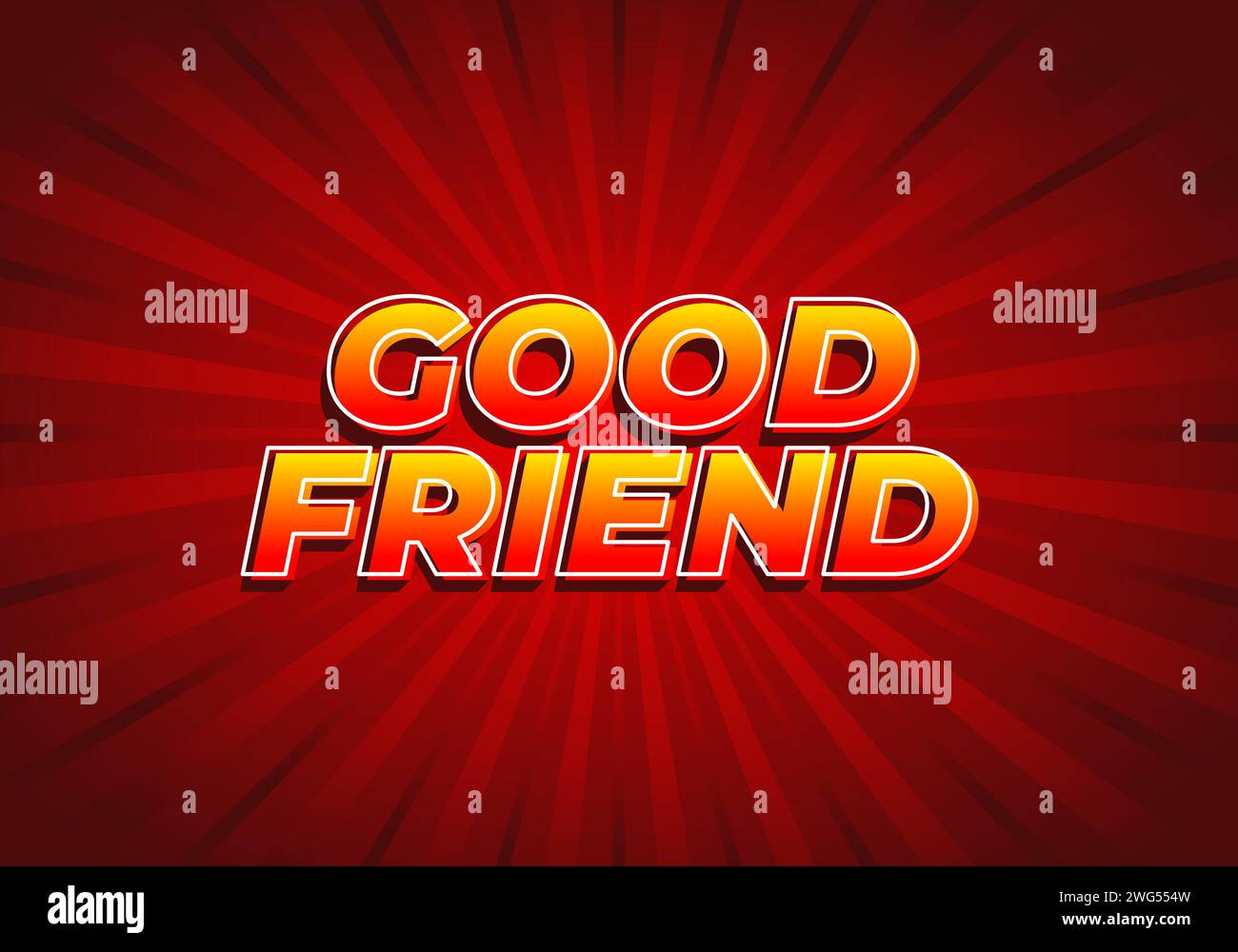 Good friend. Text effect design in 3D look with gradient purple yellow ...