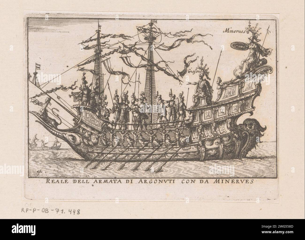 Ship with Jason, Argonauten, Minerva and Sphinx on Voorsteven ...