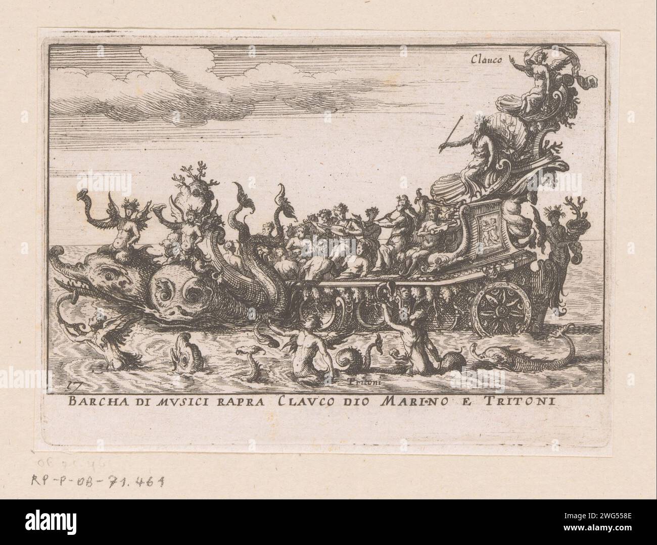 Ship with musicians and glaucus, anonymous, after giulio parigi, c ...