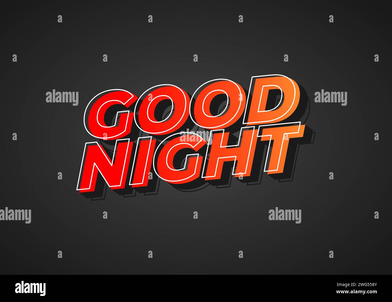 Good night. text effect design in modern style.eye catching color. 3D ...