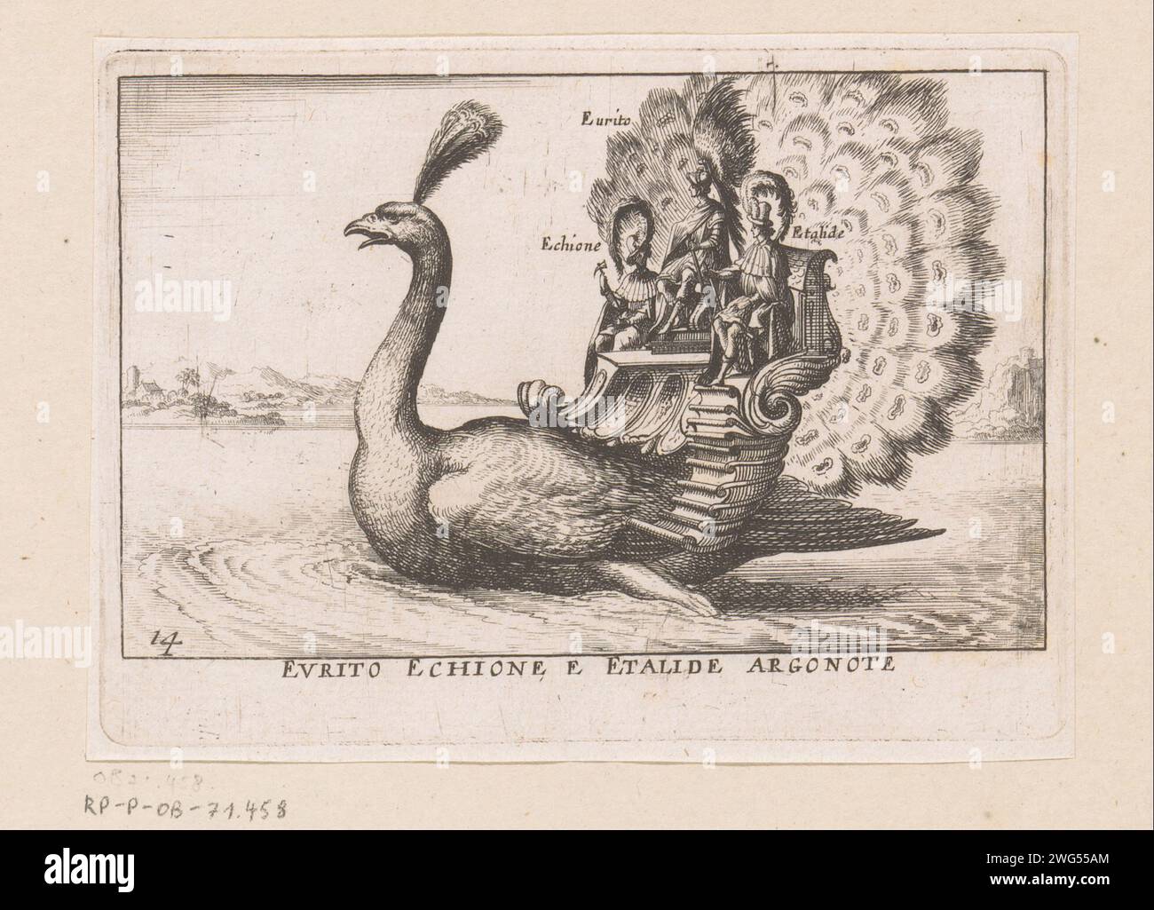 Ship in the form of a peacock with Echion, Eurytus and Aithalides ...