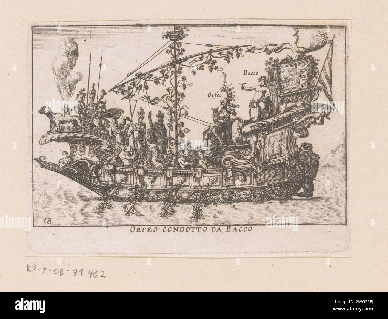 Ship with Orpheus and Bacchus, Anonymous, After Giulio Parigi, c. 1635 ...