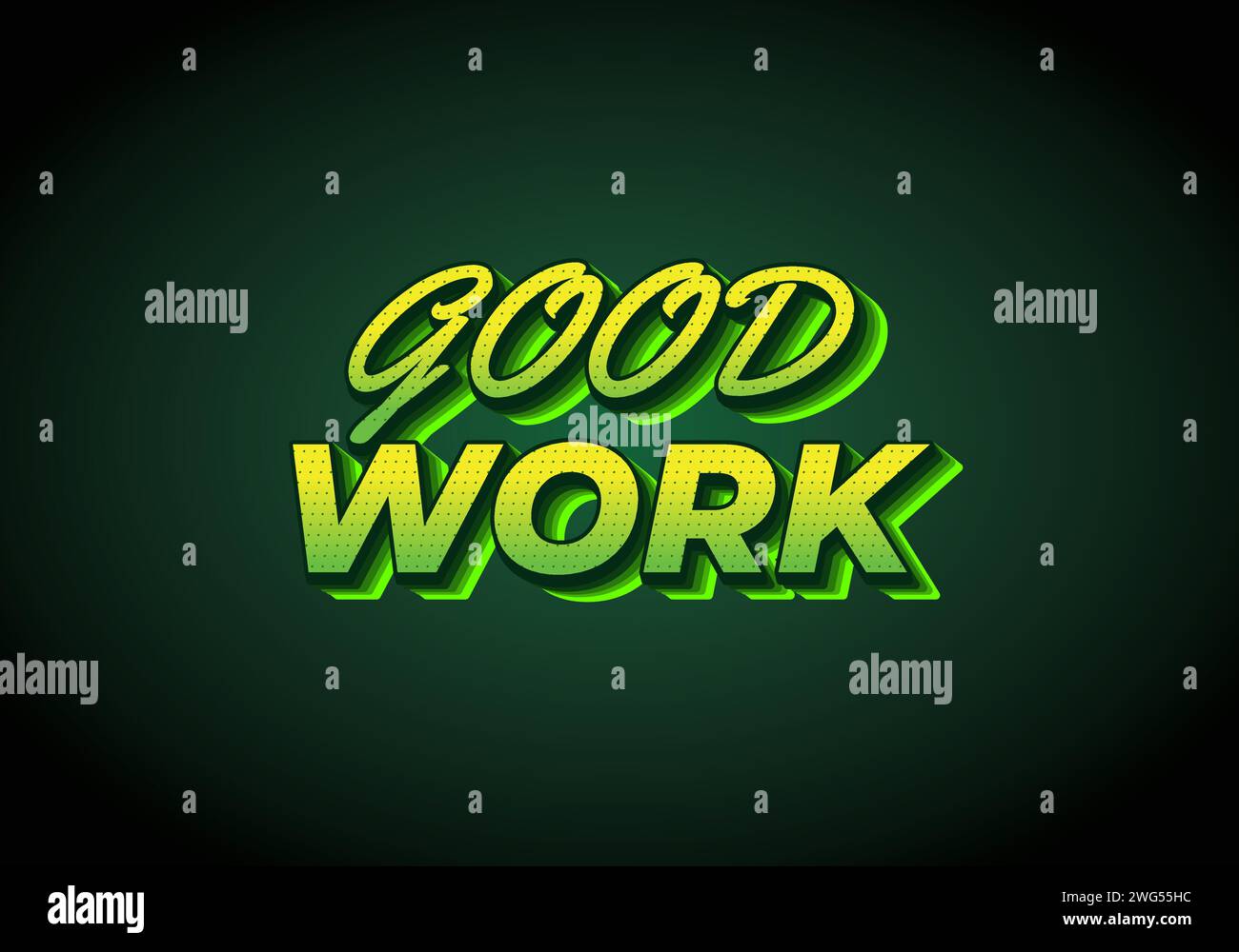 Good work. Text effect design in 3D style with eye catching color Stock ...