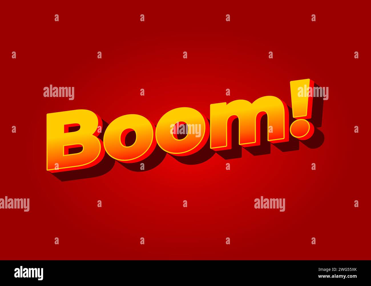 Boom. Text effect design in yellow red color. Red background Stock ...