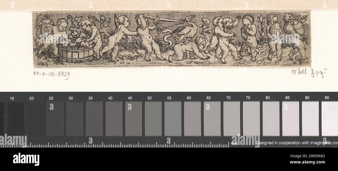 Frisian with putti who press grapes and play with a bird, Virgilius ...
