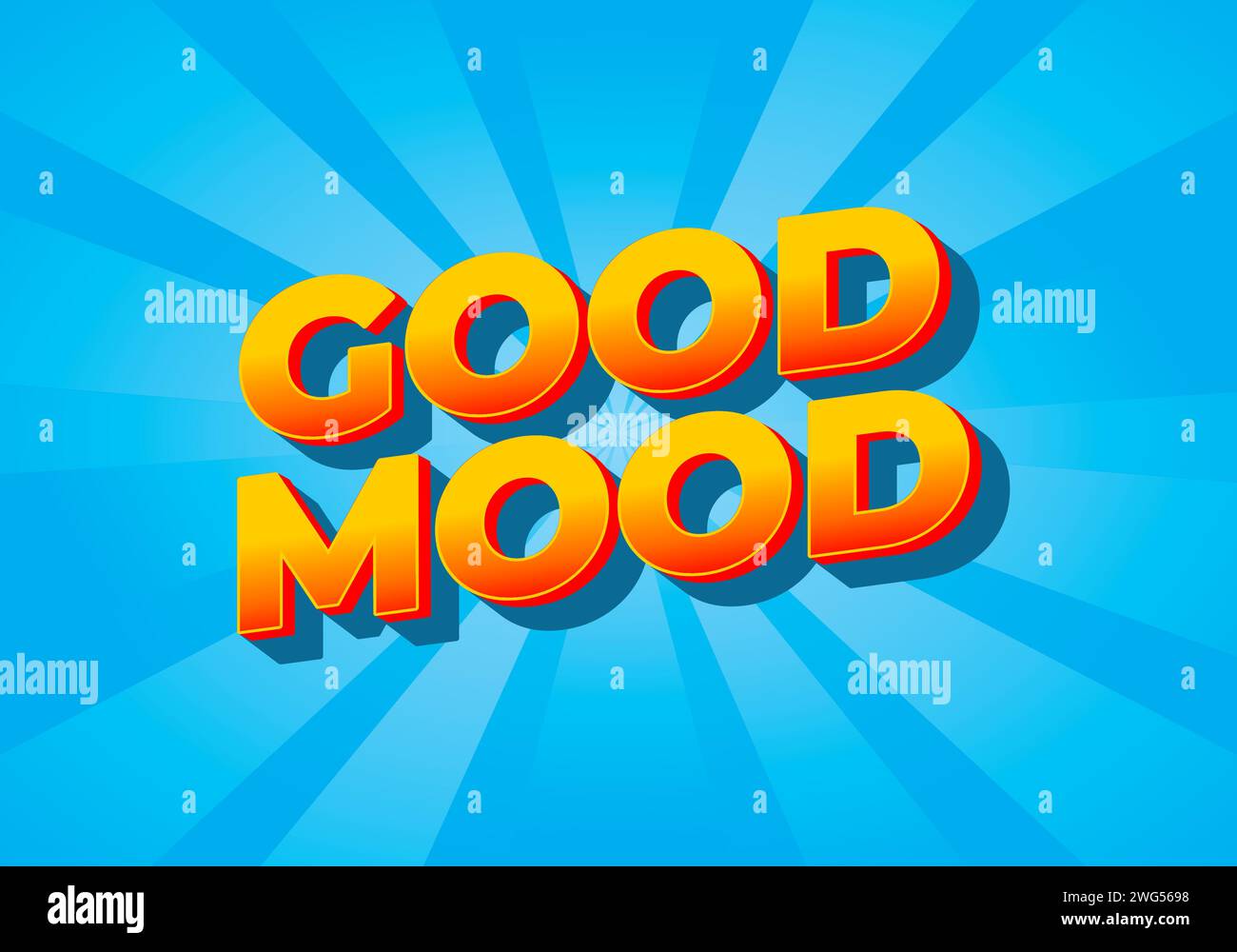 Good mood. Text effect design in 3D look with gradient purple yellow ...
