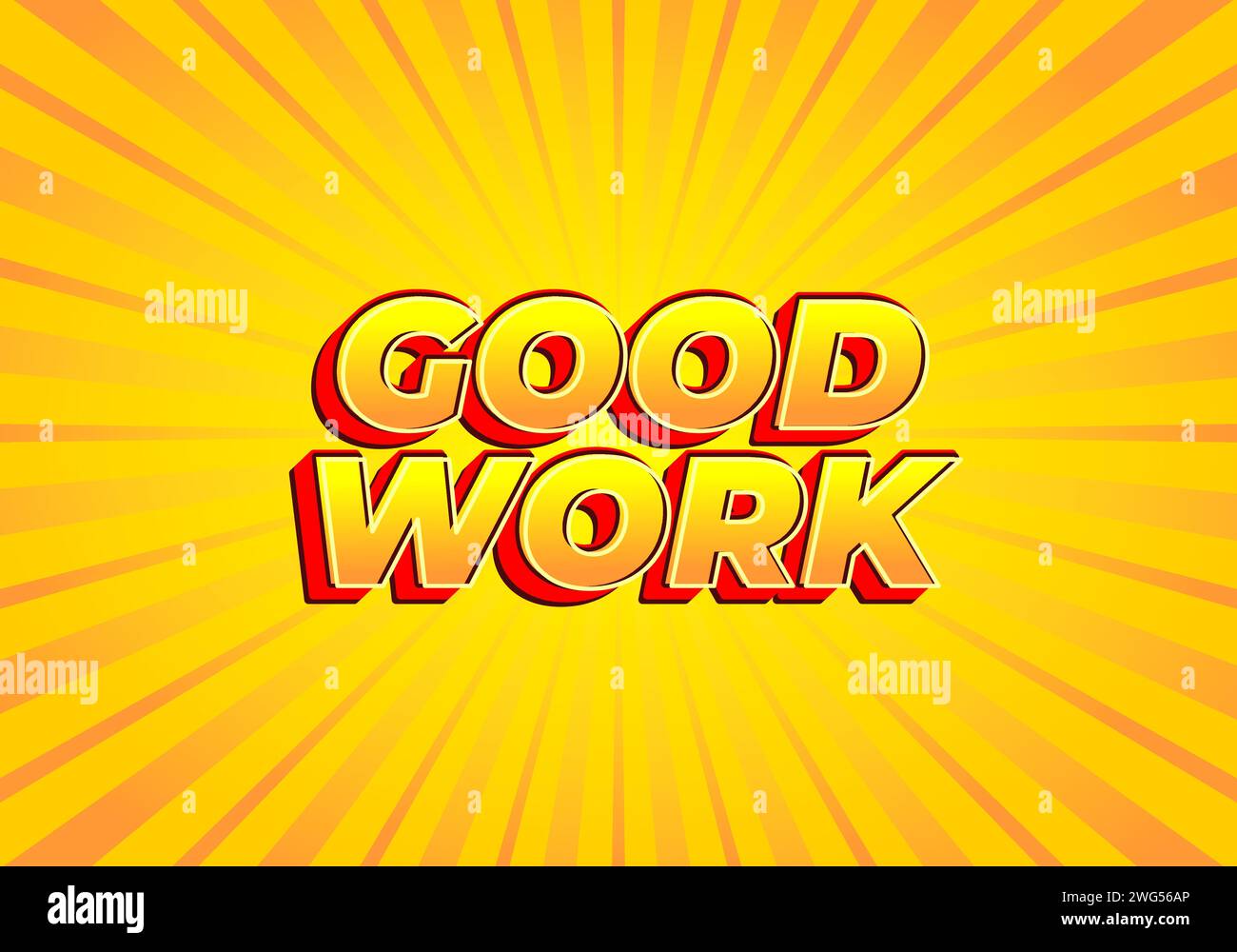 Good work. Text effect design in 3D style with eye catching color Stock ...