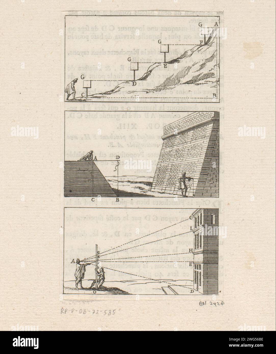 Use of a measuring board illustrated, Sébastien Leclerc (I), 1690 print ...