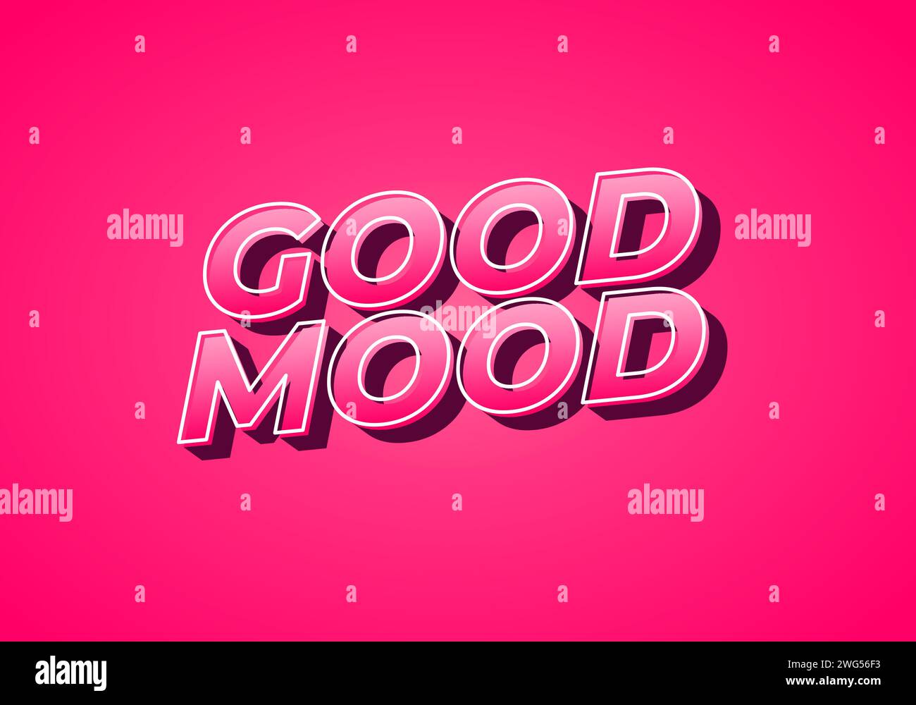 Good mood. Text effect design in 3D look with gradient purple yellow ...
