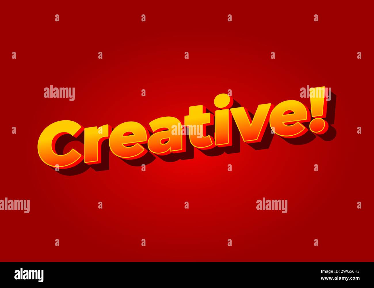 Creative. Text effect design in yellow red color. Red background Stock ...