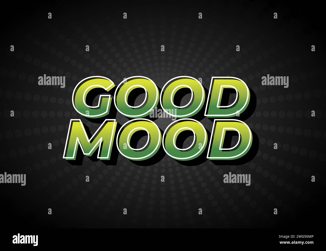 Good mood. Text effect design in 3D look with gradient purple yellow ...