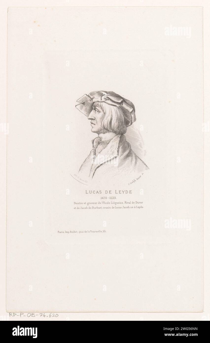 Portrait of Lucas van Leyden, and Profil, Adolphe Varin, c. 1884 print ...
