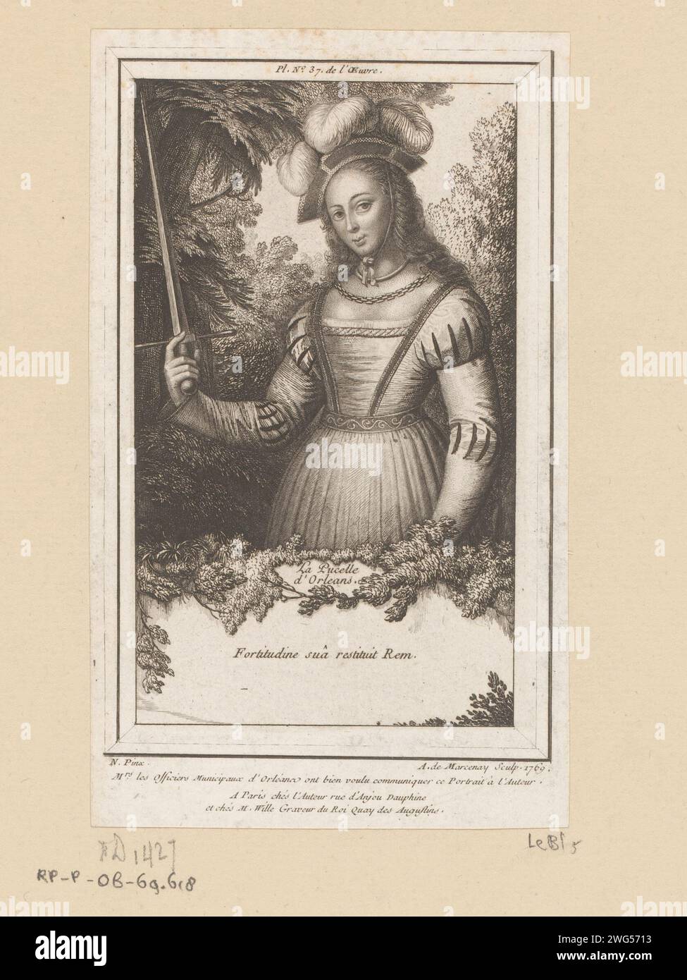Portret van Jeanne d'Arc, Antoine de Marcenay de Ghuy, After ...