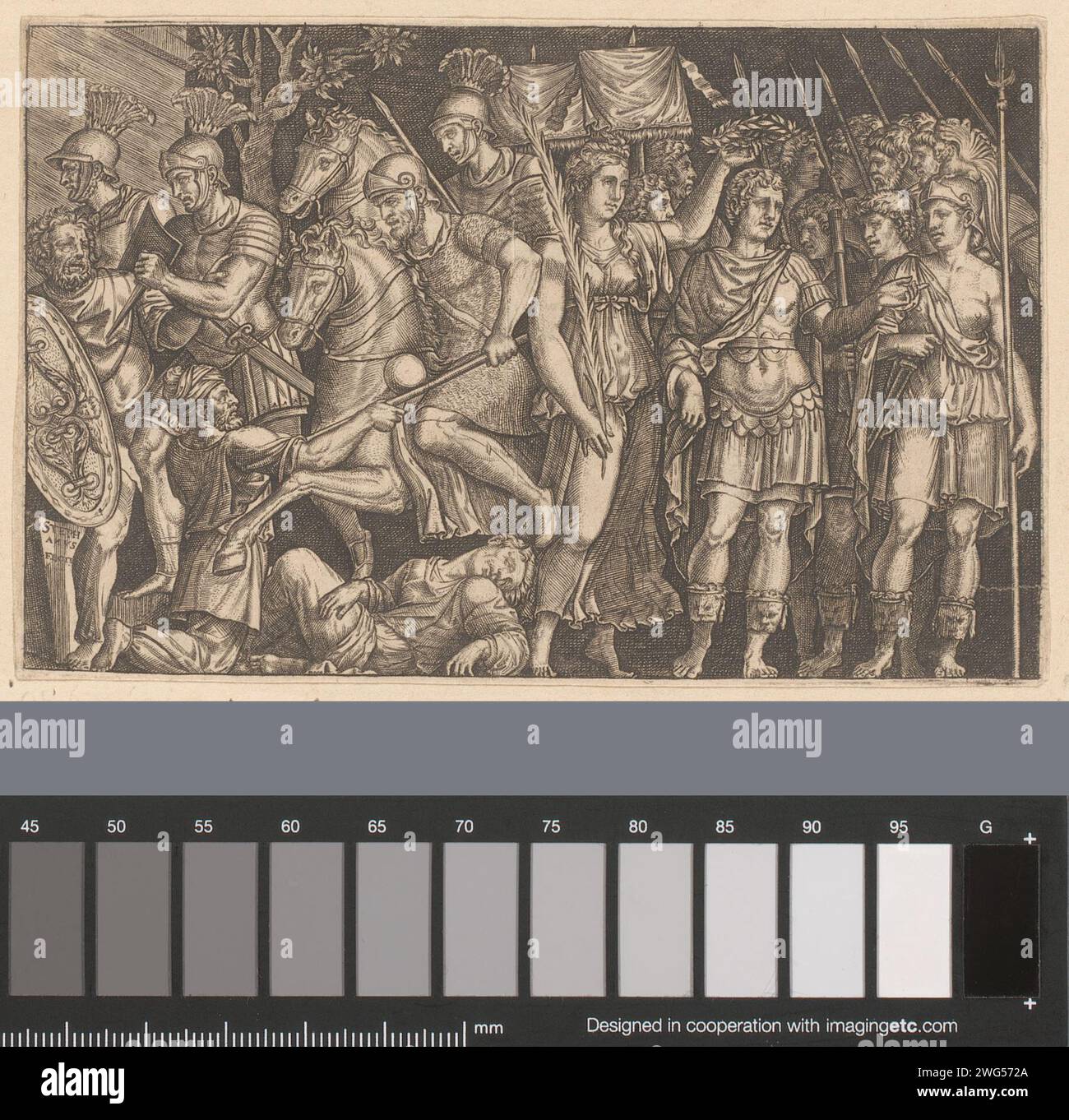 TRAJANUS TUSSEN DE STAD ROME in Victoria, Etienne Delaune, After ...