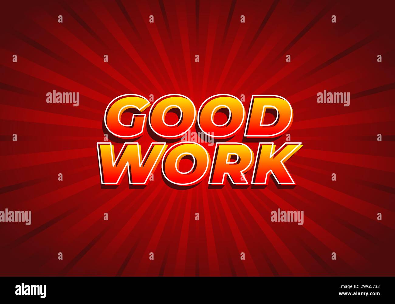 Good work. Text effect design in 3D style with eye catching color Stock ...