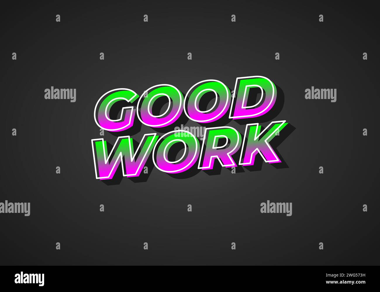 Good work. Text effect design in 3D style with eye catching color Stock ...