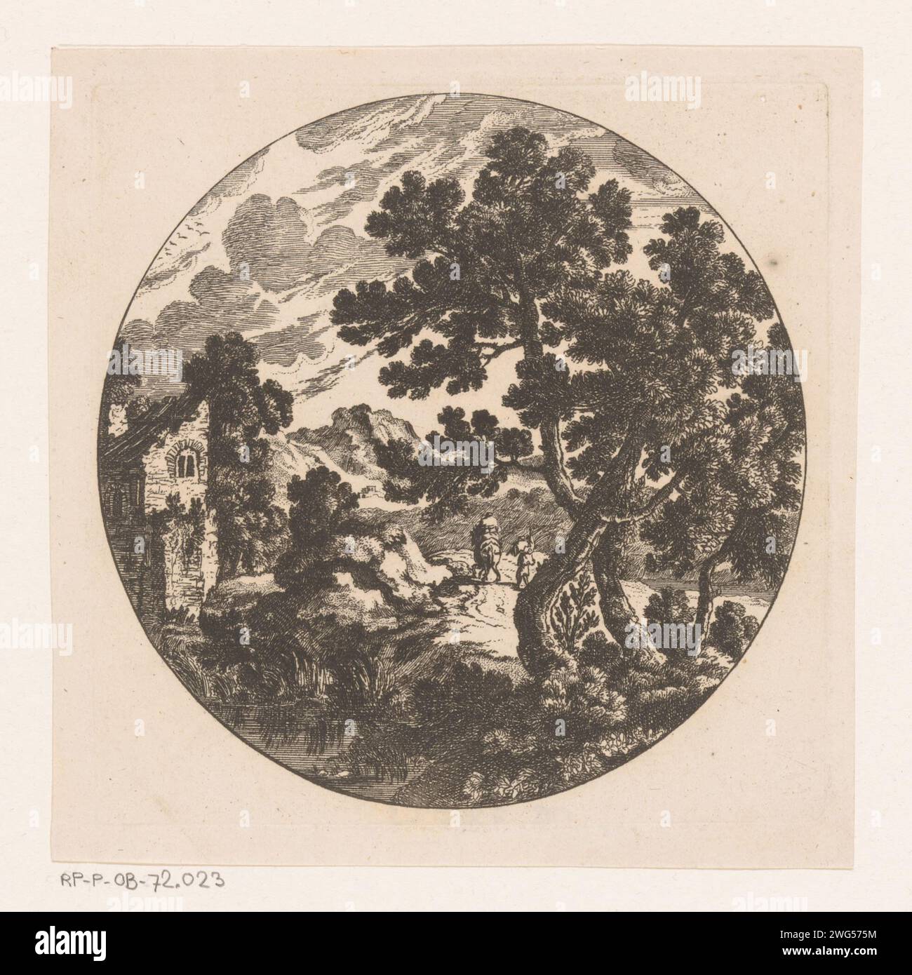 Landscape with rider and walker, Nicolas Perelle, 1613 - 1695 print ...