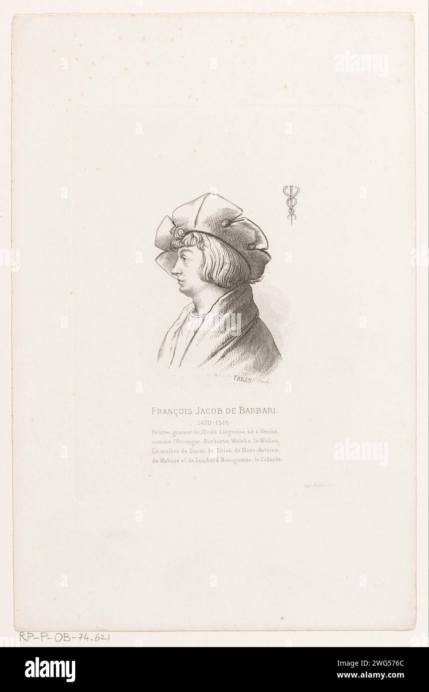 Portrait of Jacopo de 'Barbari, and Profil, Adolphe Varin, c. 1884 ...