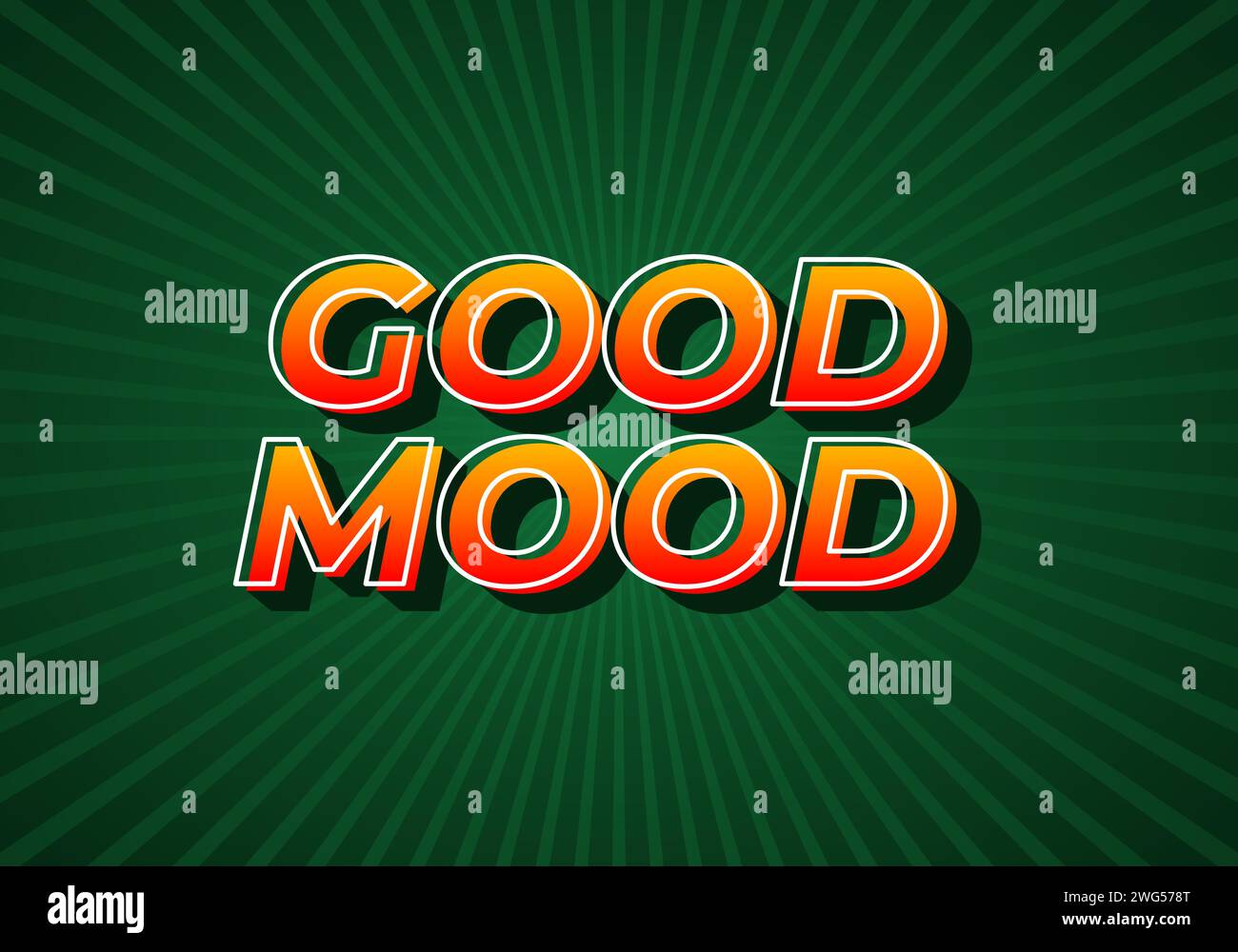 Good mood. Text effect design in 3D look with gradient purple yellow ...
