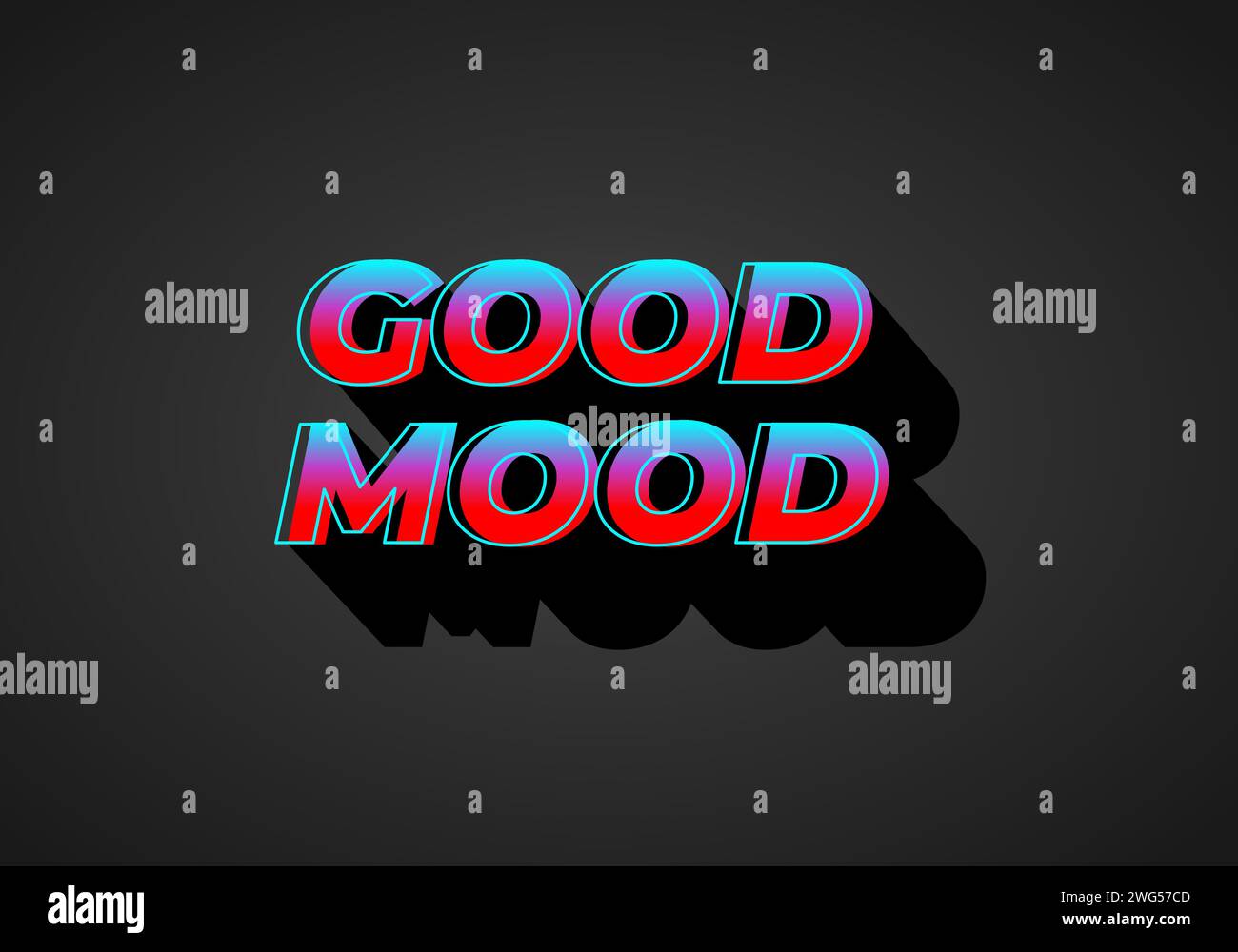 Good mood. Text effect design in 3D look with gradient purple yellow ...