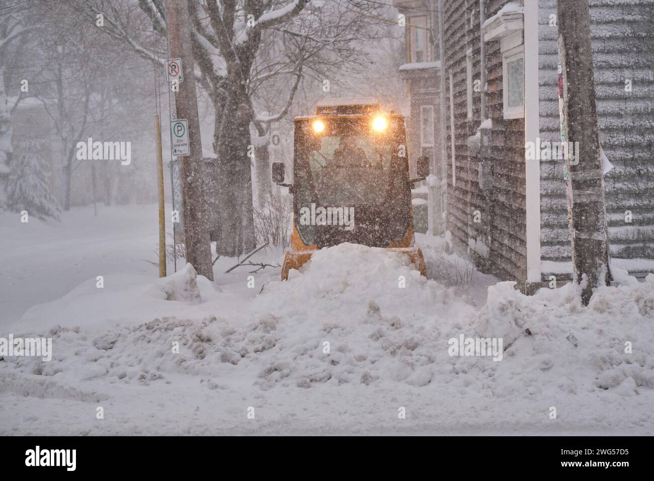 Halifax, Nova Scotia, Canada. February 3rd, 2024. Plows trying as best ...
