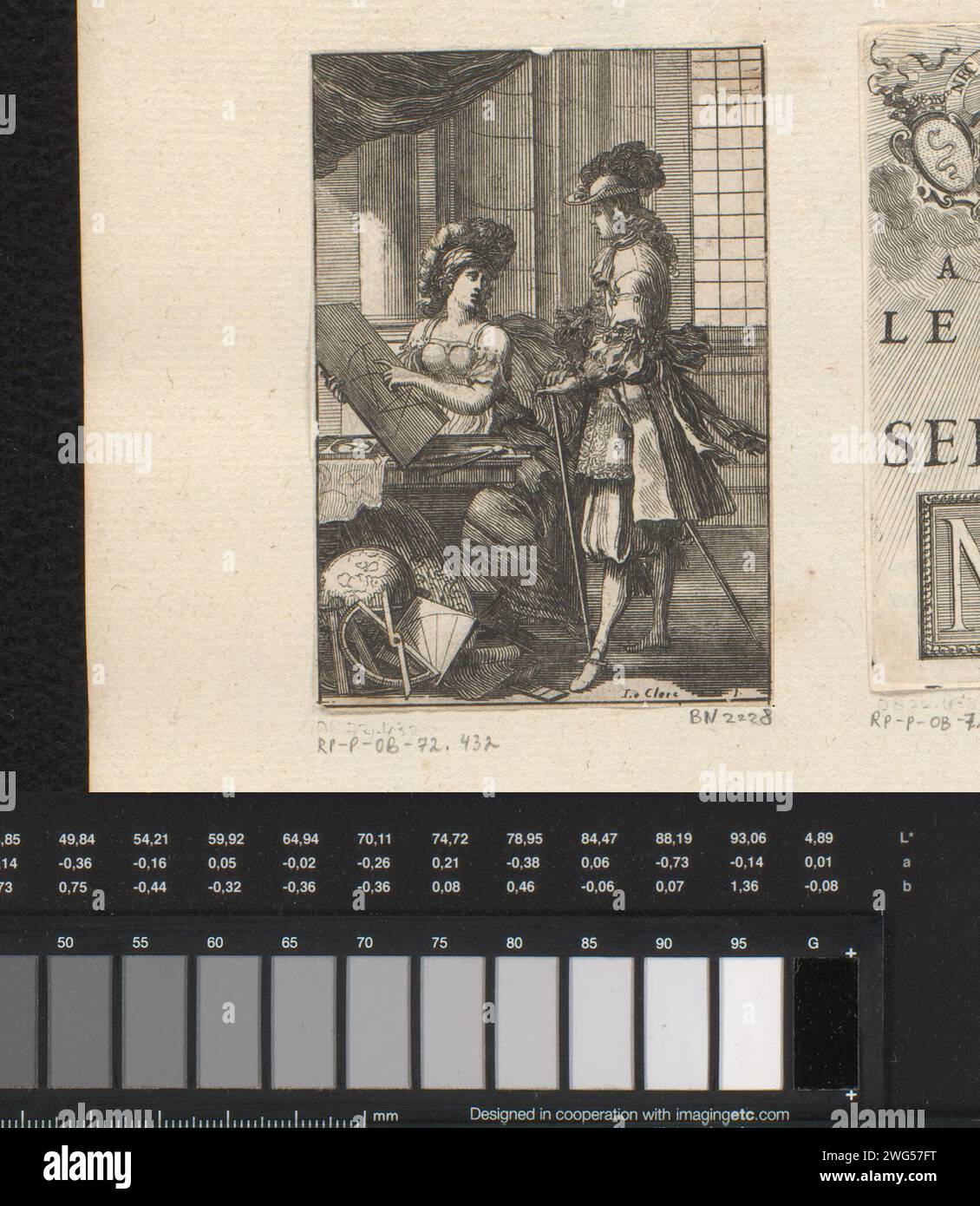 Geometria and young man with geometric drawing, Sébastien Leclerc (I ...