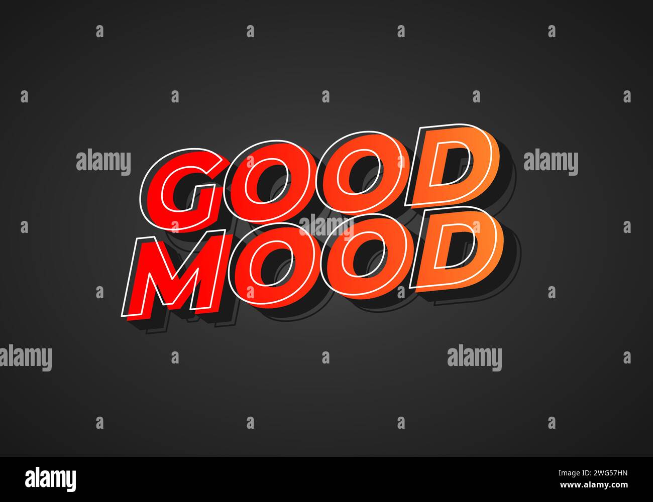 Good mood. Text effect design in 3D look with gradient purple yellow ...