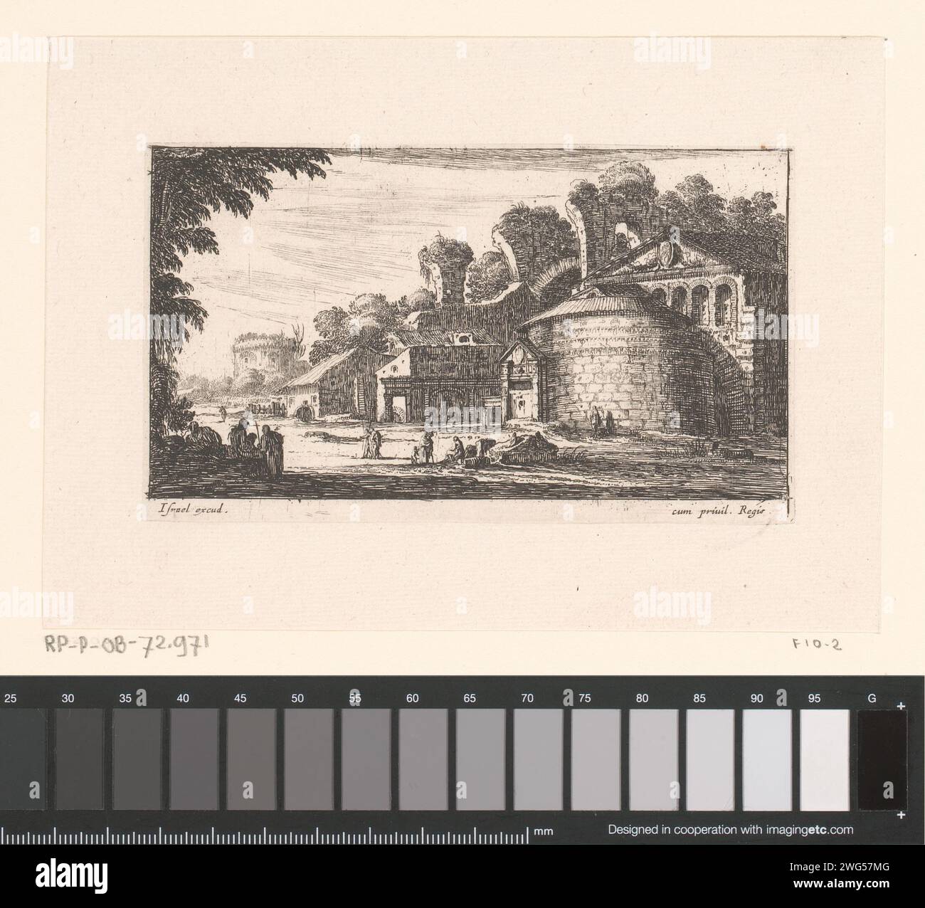 View of the Temple of Romulus and Remus, Israel Silvestre, 1643 print ...