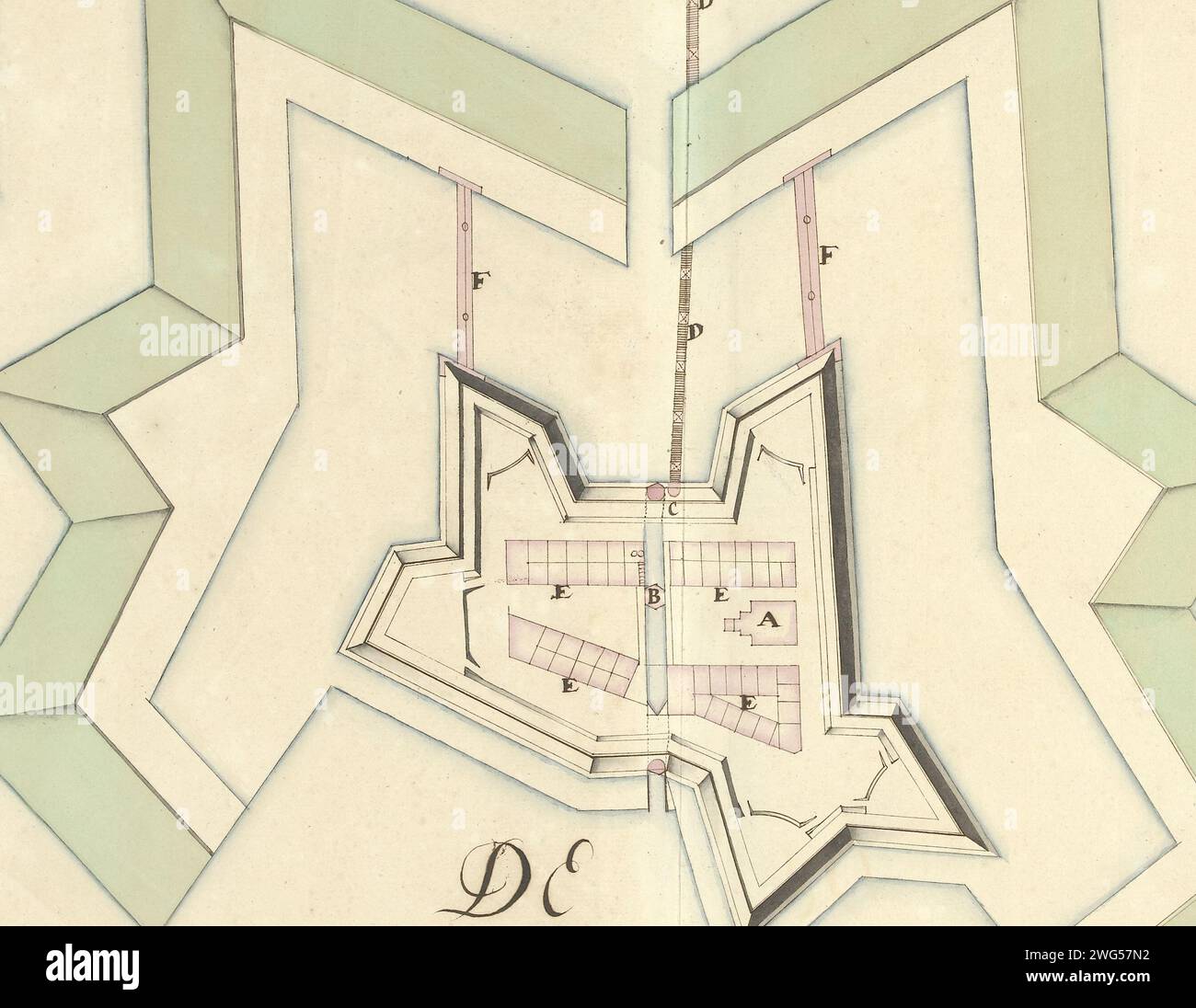 Map of the Fort Uitermeer, ca. 1701-1715, 1701 - 1715 drawing Map of ...
