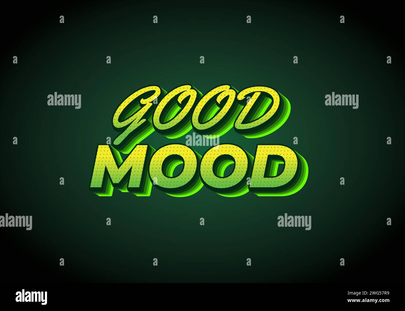 Good mood. Text effect design in 3D look with gradient purple yellow ...