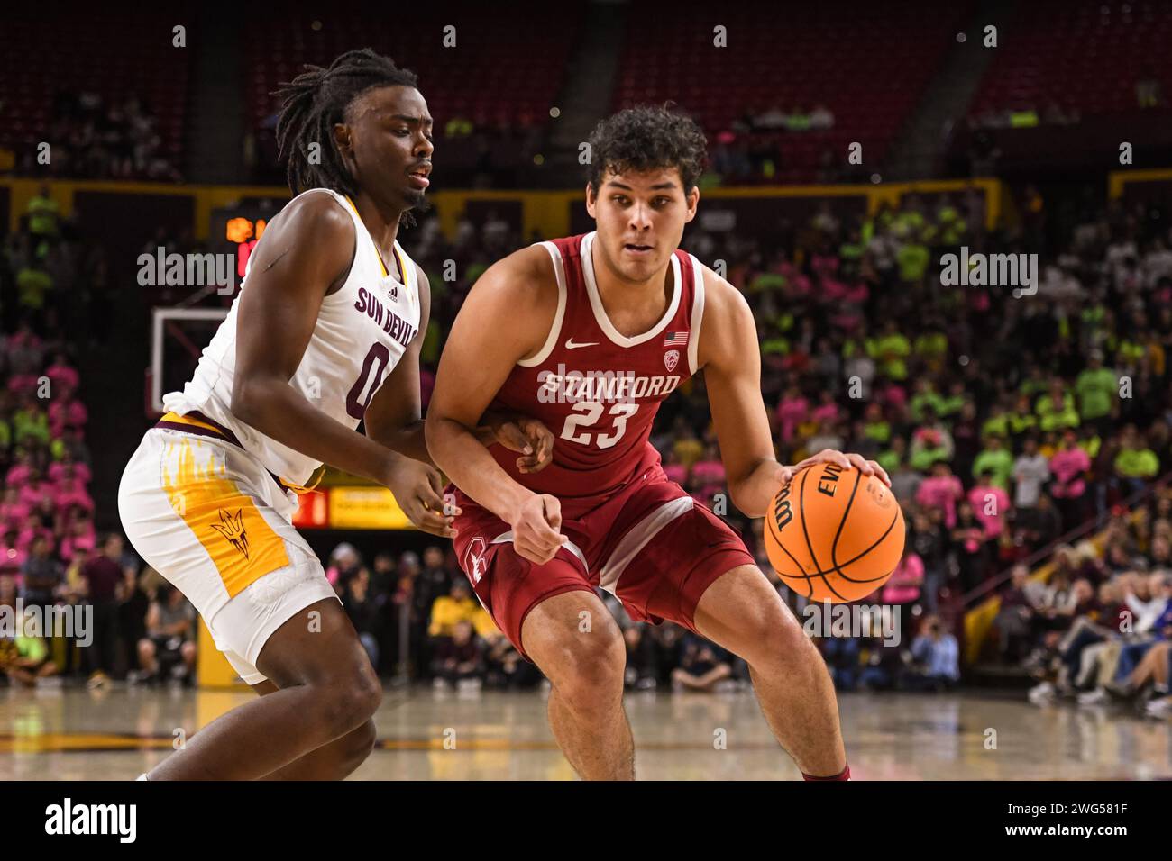 Stanford Cardinal forward Brandon Angel (23) drives toward the basket ...