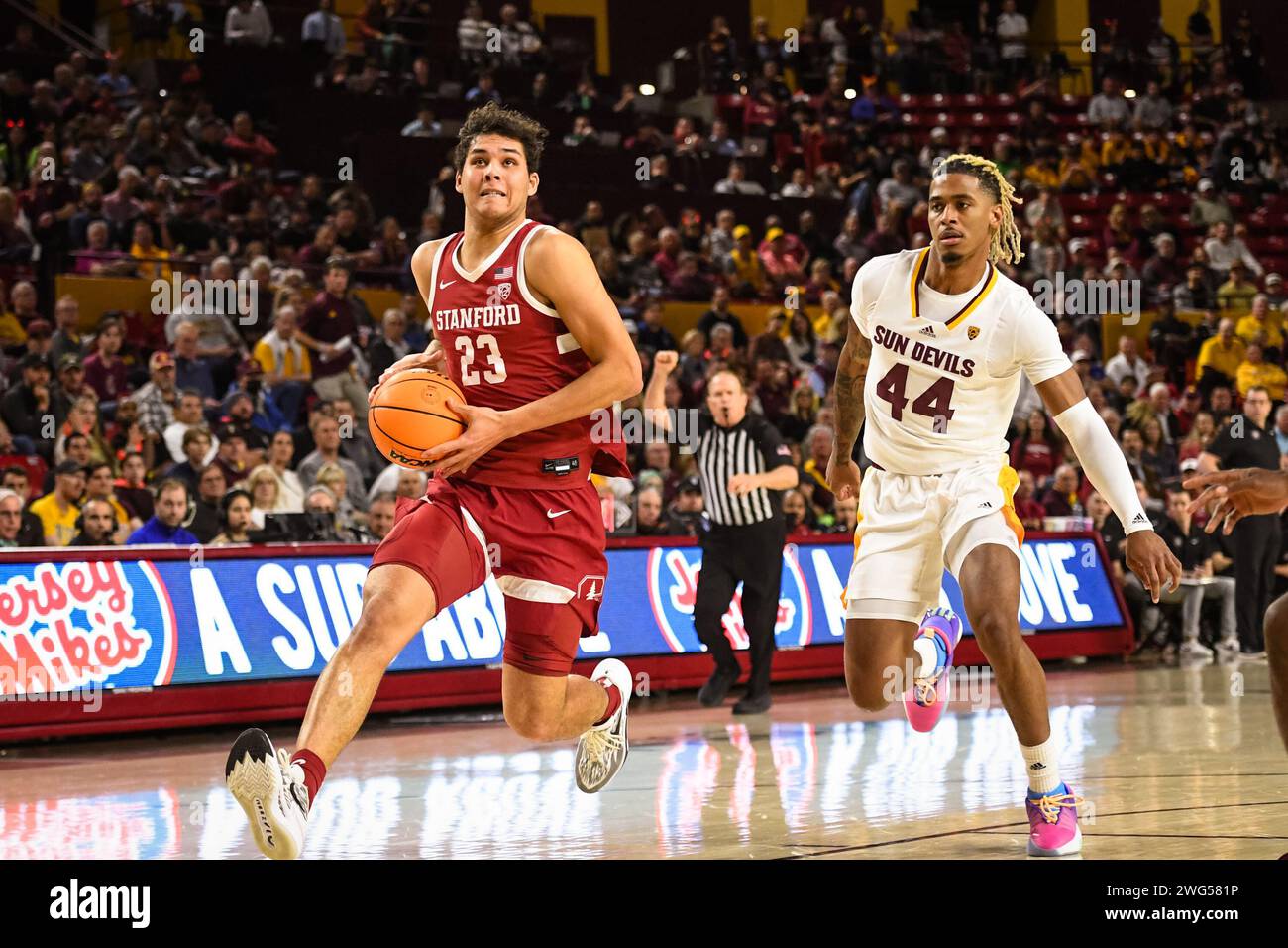 Stanford Cardinal forward Brandon Angel (23) drives toward the basket ...