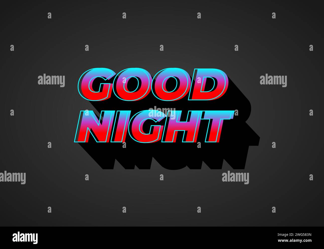 Good night. text effect design in modern style.eye catching color. 3D ...