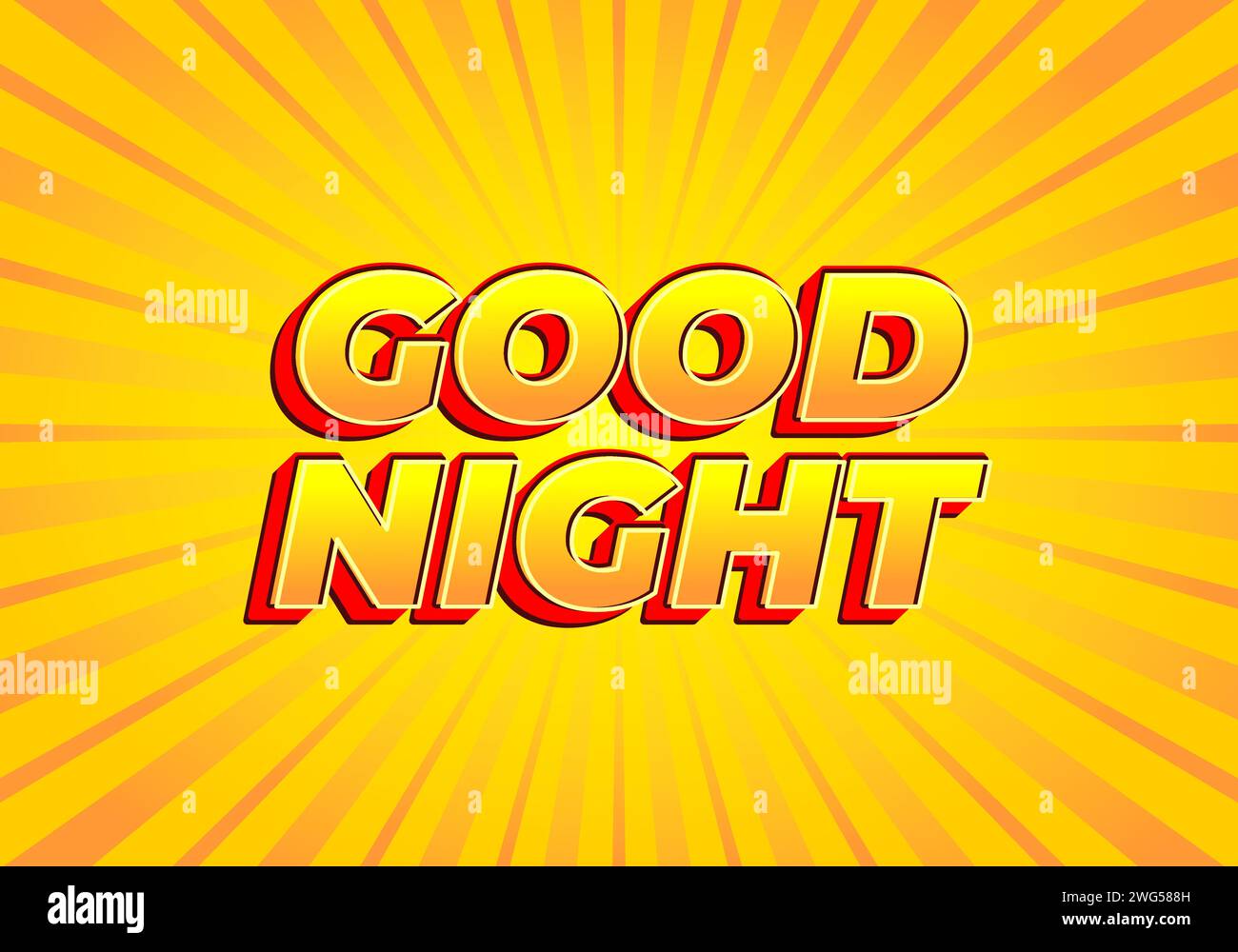 Good night. text effect design in modern style.eye catching color. 3D ...