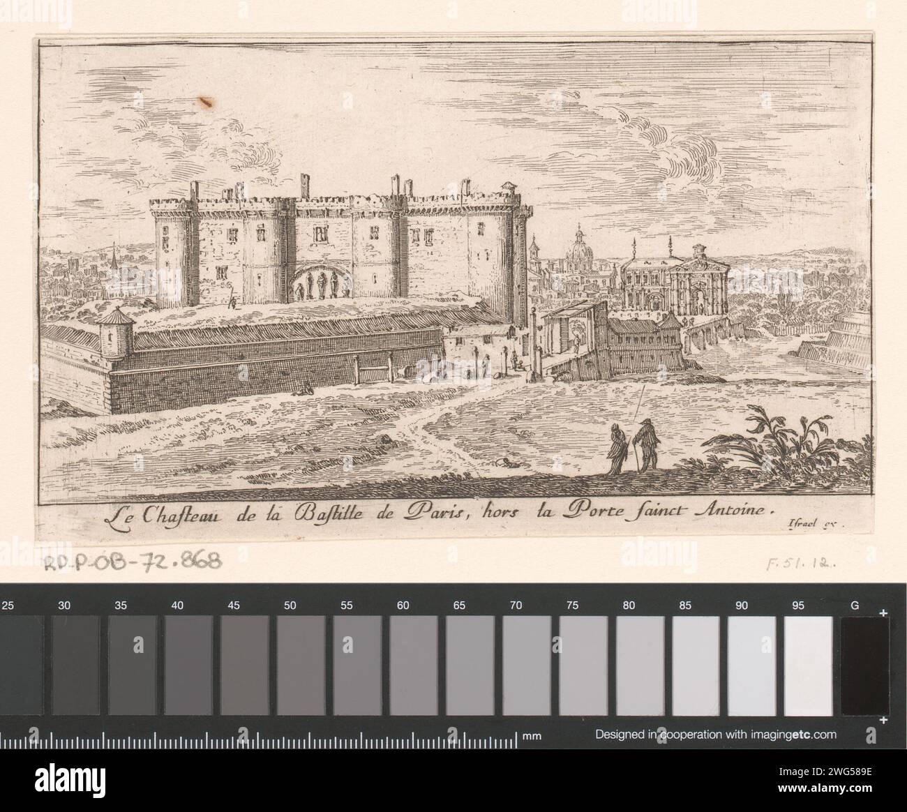 View of the Bastille, Israel Silvestre, 1652 print paper etching ...