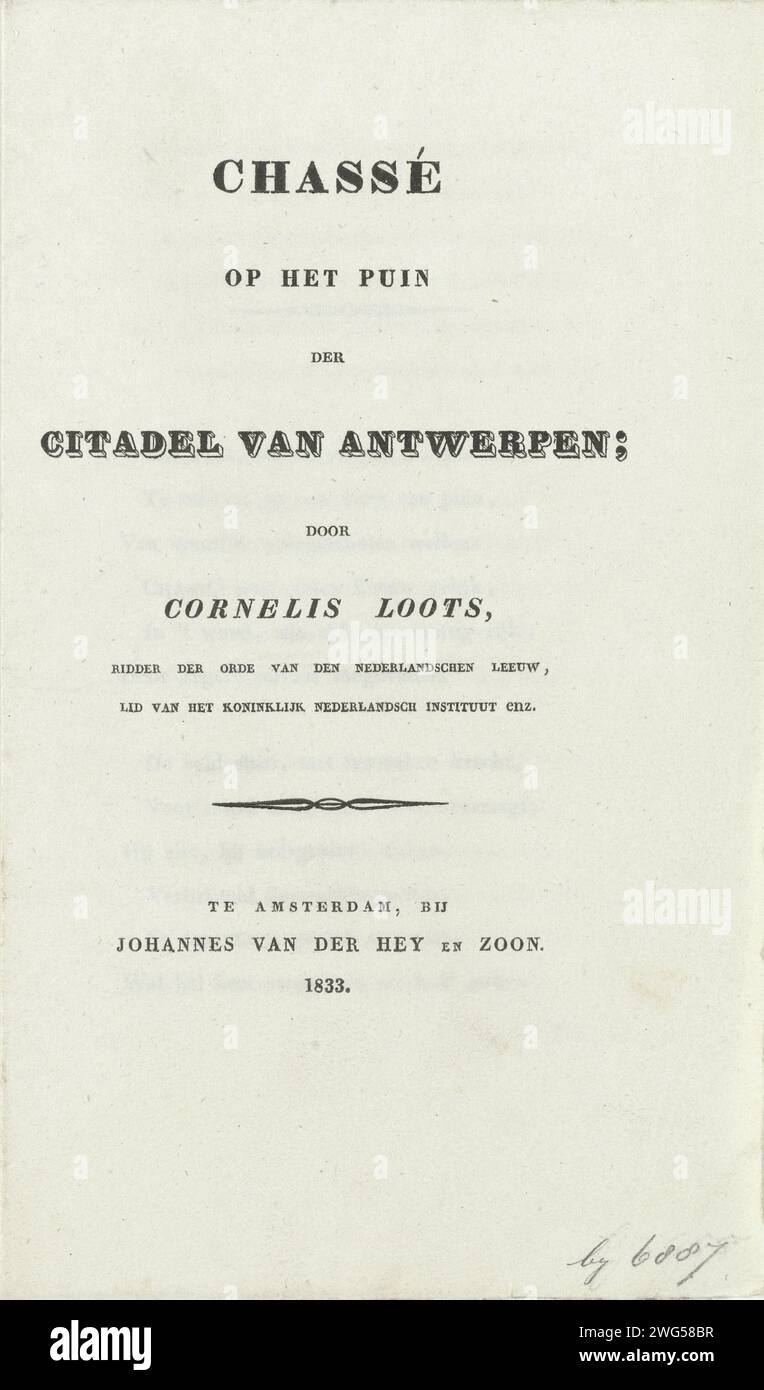 Poem on the defense of the Citadel of Antwerp by General Chassé, 1832 ...