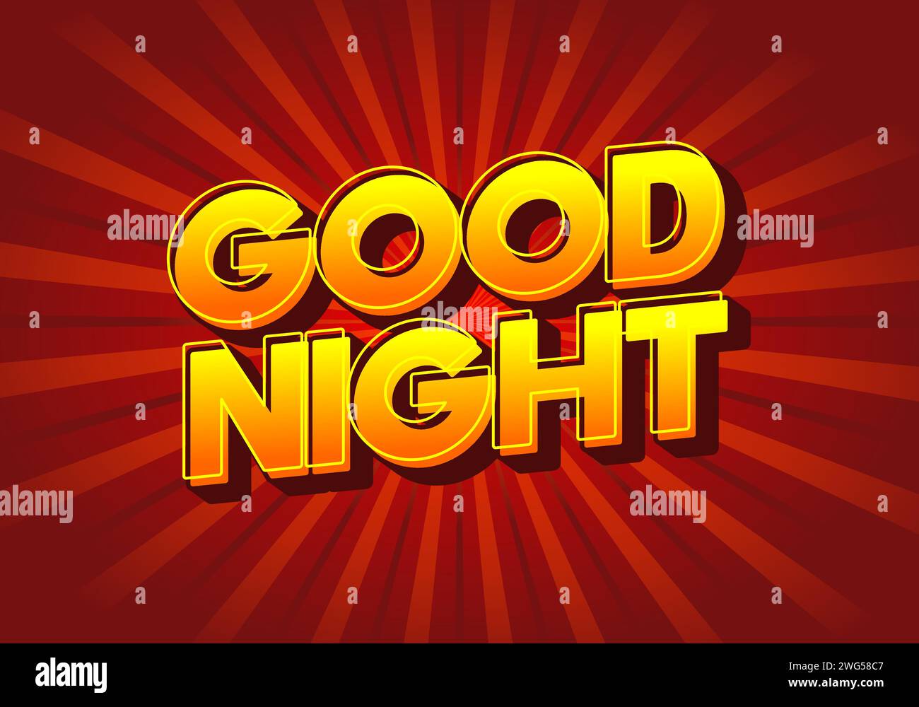 Good night. text effect design in modern style.eye catching color. 3D ...