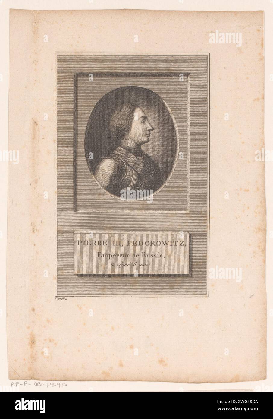 Portrait of Tsar Peter III, Alexandre Tardieu, 1766 - 1844 print paper ...