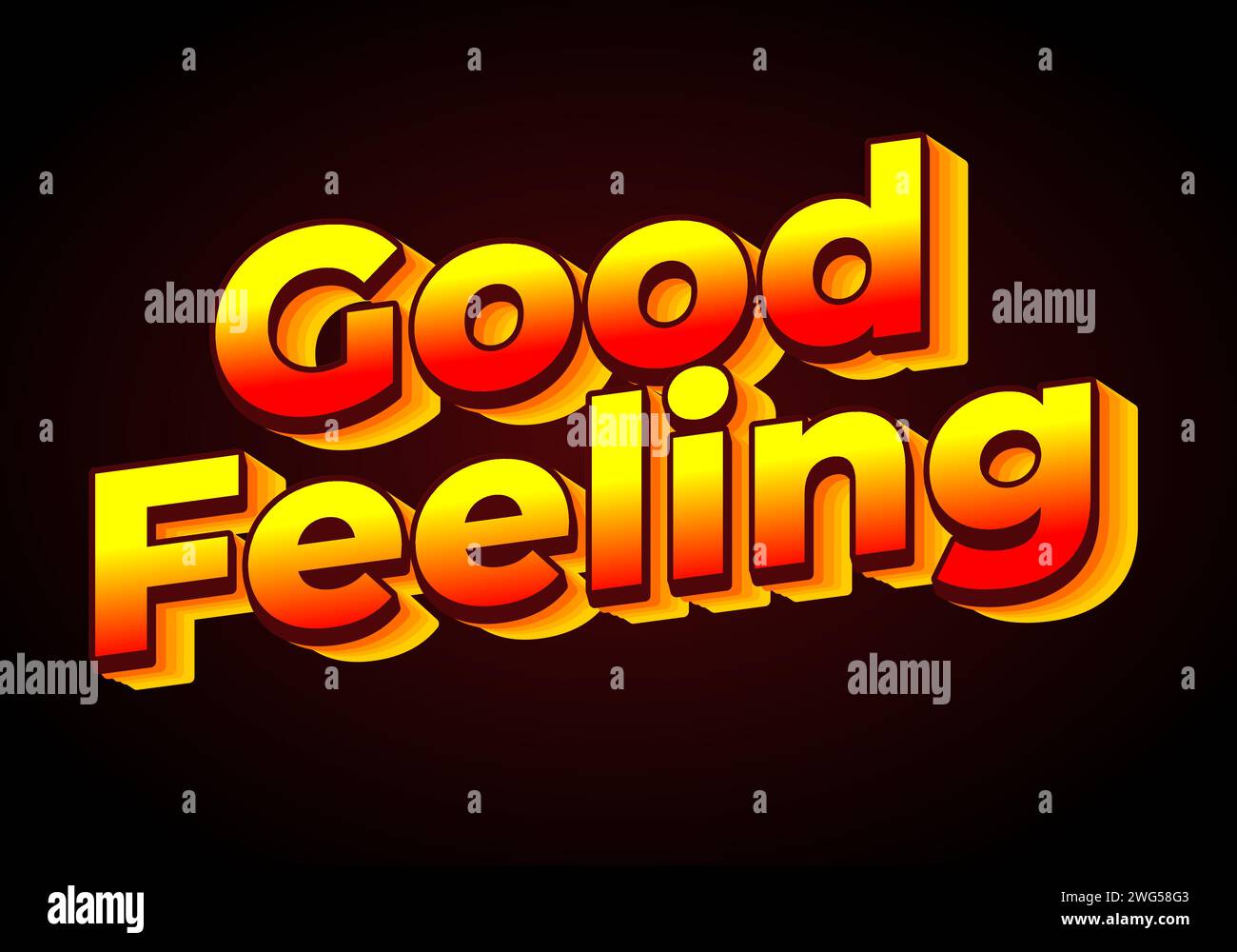 Good feeling. Text effect design in 3D look. Gradient yellow red color ...