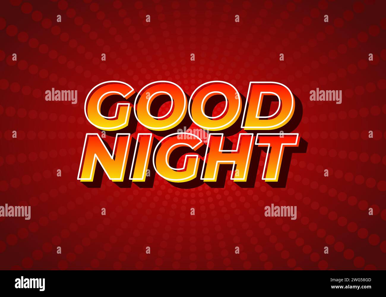 Good night. text effect design in modern style.eye catching color. 3D ...