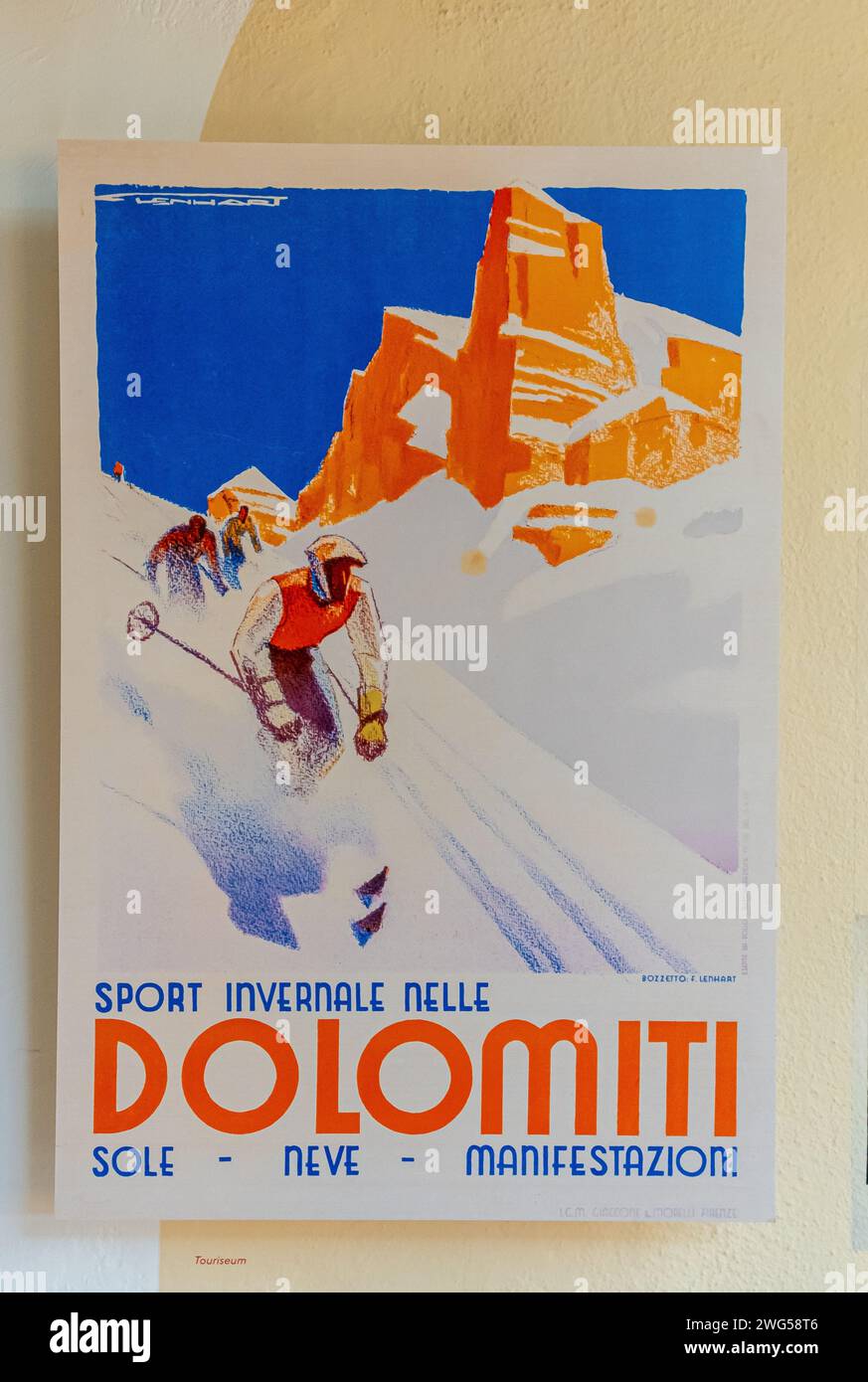 Tourist advertising posters from the early 1940s of the city of Merano ...