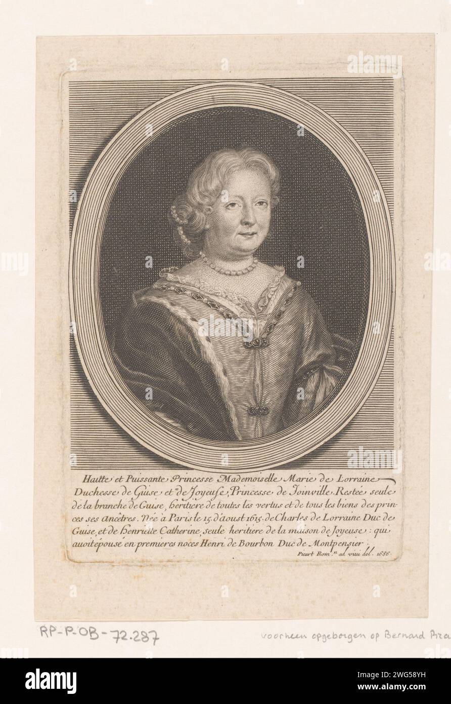 Portret van Marie de Lorraine de Guise, Etienne Picart, 1686 print ...