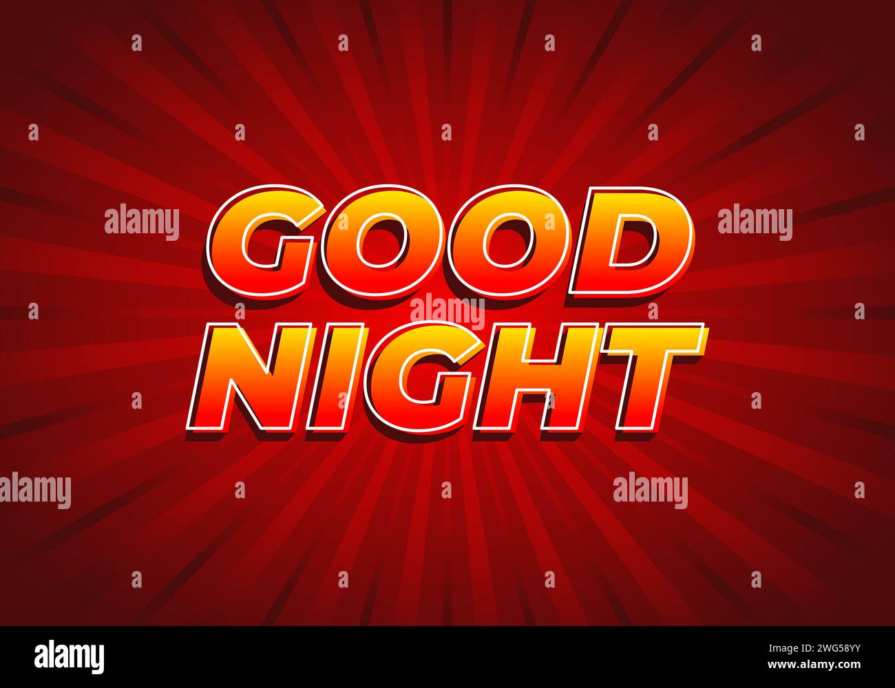 Good night. text effect design in modern style.eye catching color. 3D ...