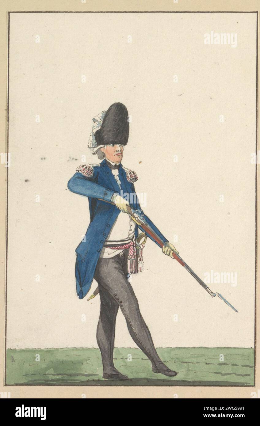 Grenadier from the Society for the Nut of Schutterij in Amsterdam, 1787 ...