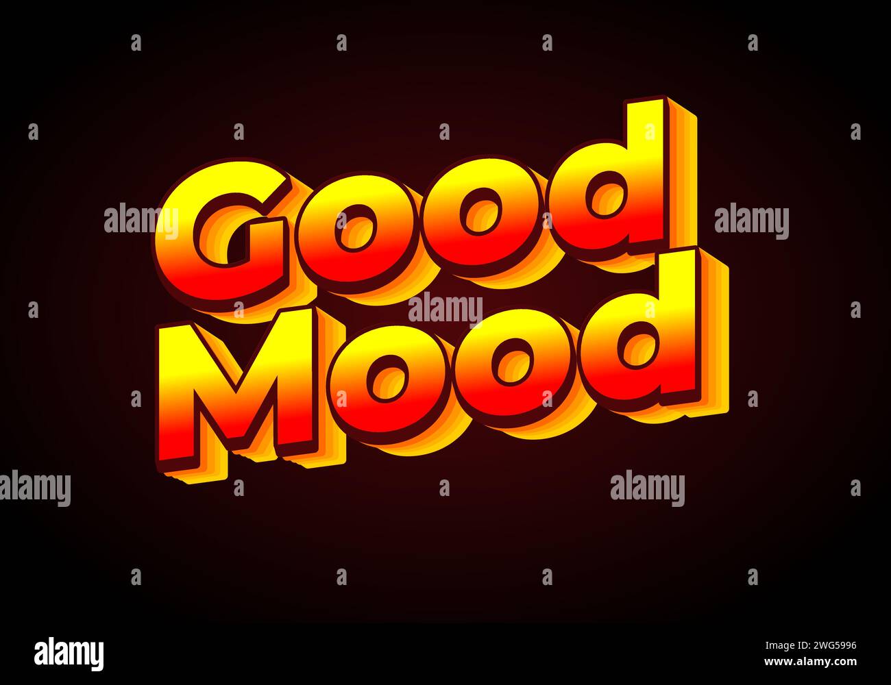 Good mood. Text effect design in 3D look. Gradient yellow red color ...