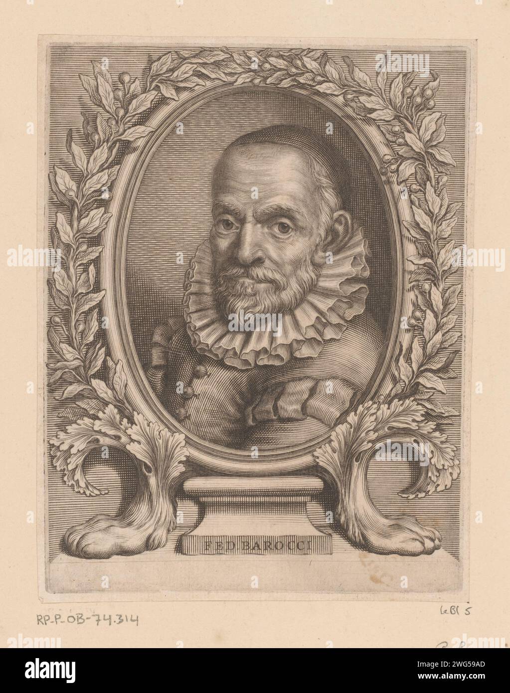 Portret Van Federico Barocci, Pierre Simon (I), 1645 - 1715 print paper ...