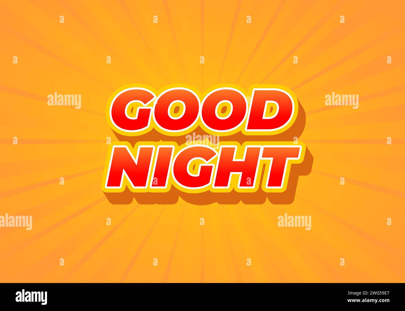Good night. text effect design in modern style.eye catching color. 3D ...